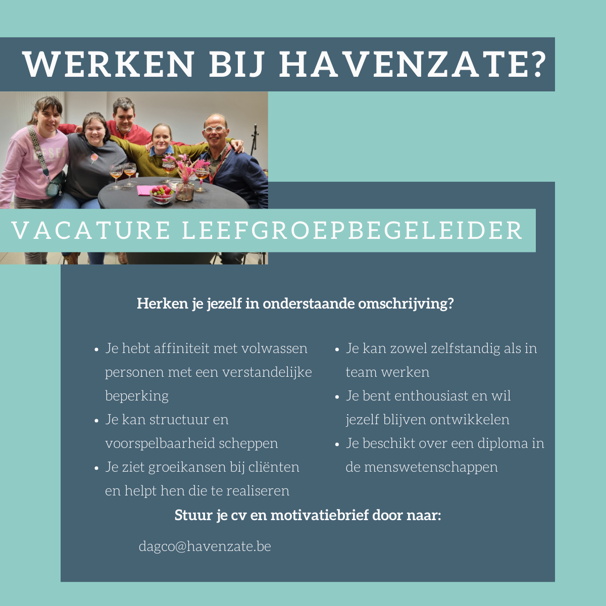 Vacature opvoeder/ begeleider - Havenzate